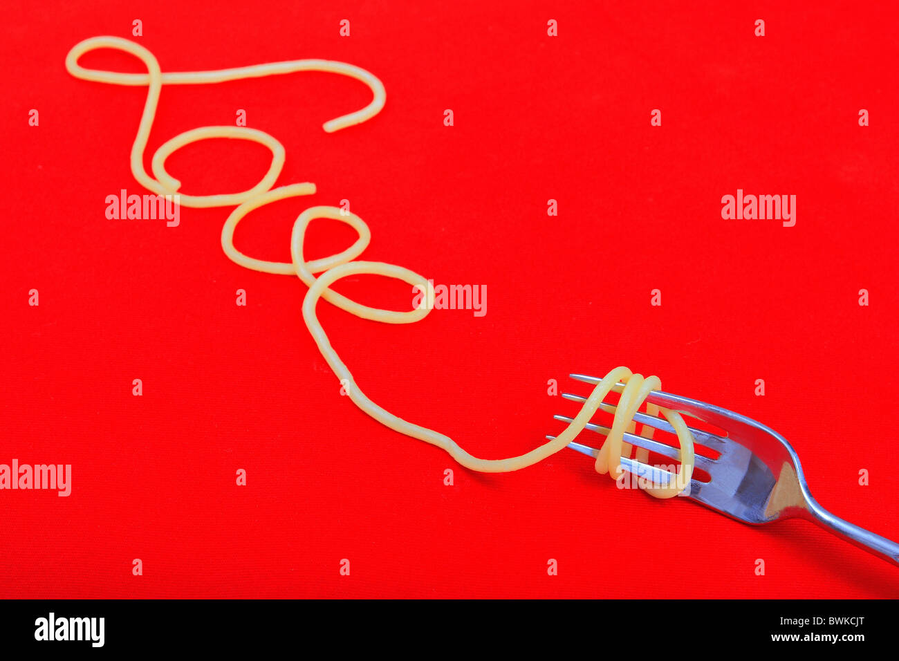 spaghetti Love stroke Red love symbol studio fork food eatings pasta ...
