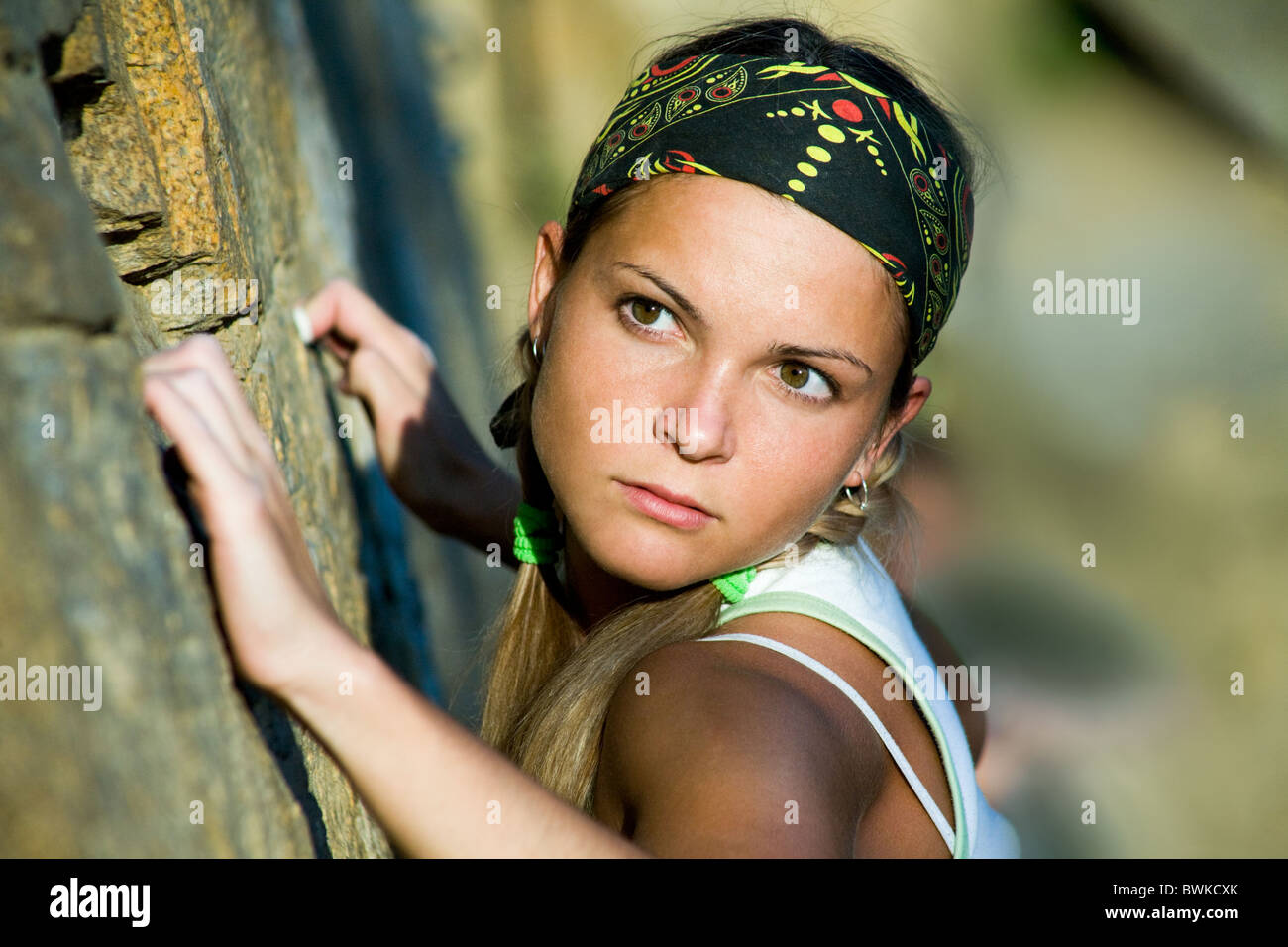 Rock climber close up of face hi-res stock photography and images - Alamy
