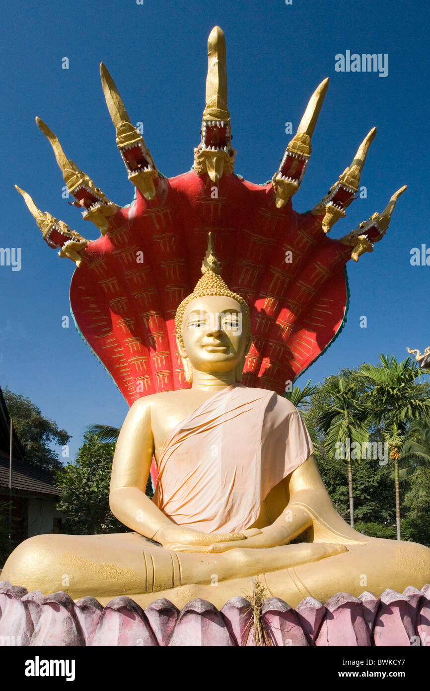 Laos Asia Vientiane town city Pha That Luang Stupa building Buddhist ...