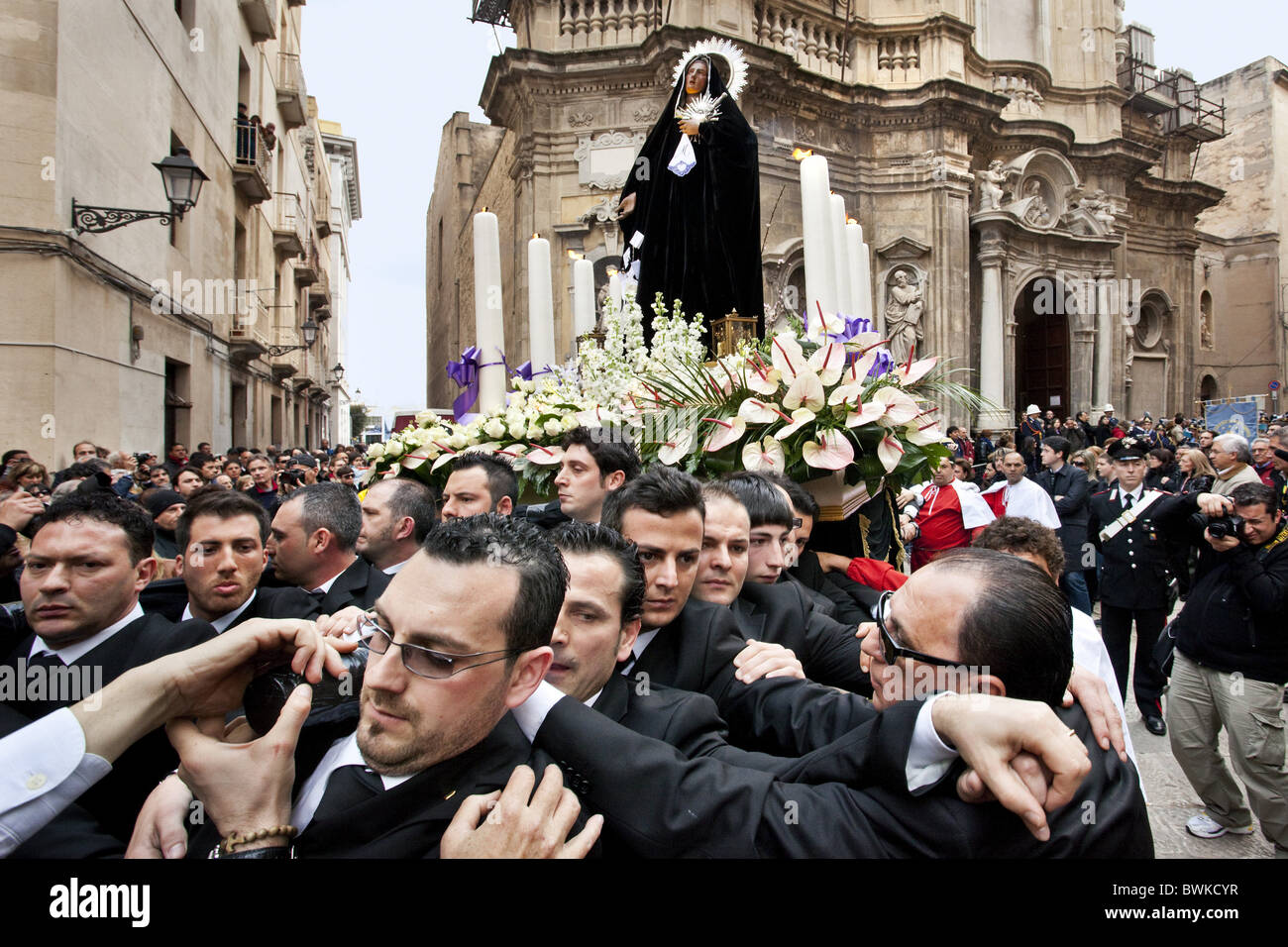 Saint statue, God friday procession, Trapani, Sicily, Italy Stock Photo ...