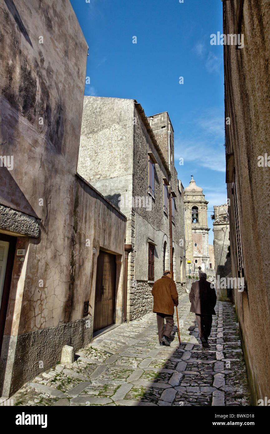 Street in old town, Erice, Sicily, Italy Stock Photo - Alamy