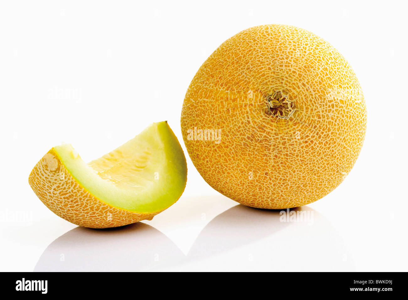 Galia melon and a quarter slice Stock Photo - Alamy