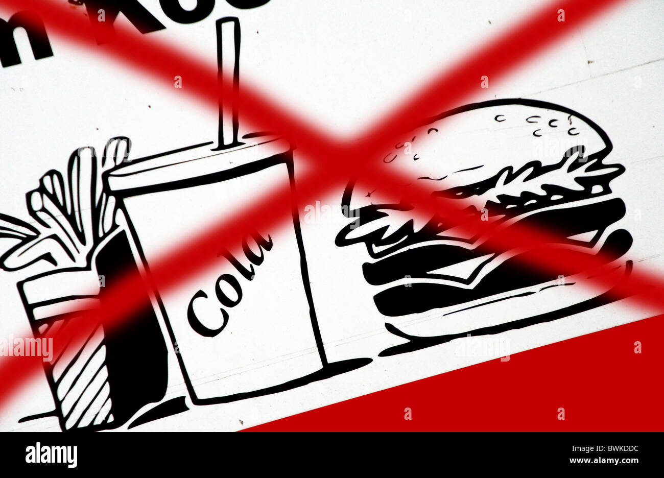 Injurious Fast food Crossed out forbidden banned avoiding Hamburger ...