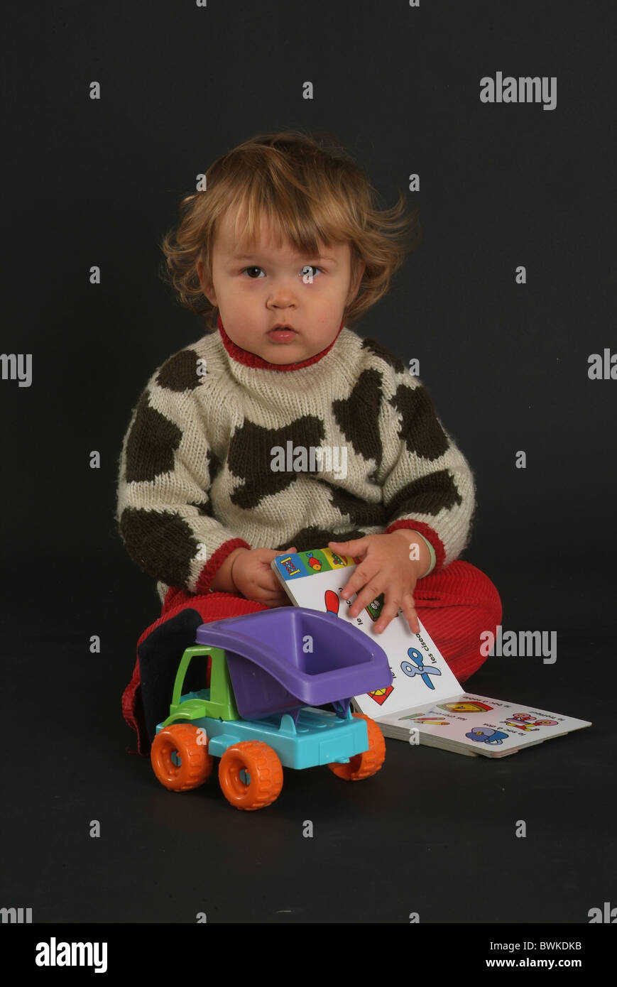 boy toddler infant boy child play games toys studio studio Stock Photo ...