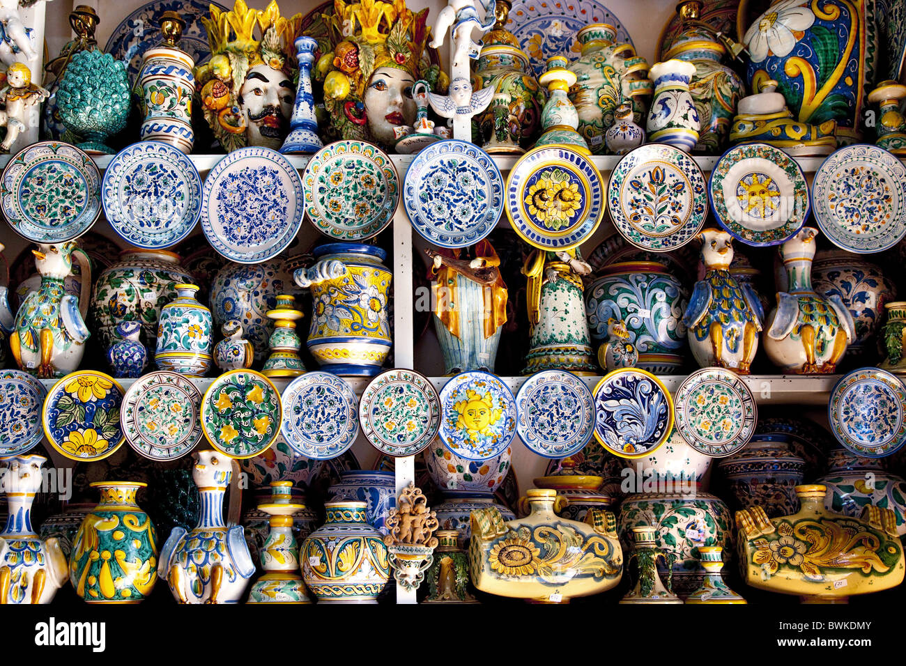 Pottery, Santa Maria, Salina Island, Aeolian islands, Sicily, Italy ...