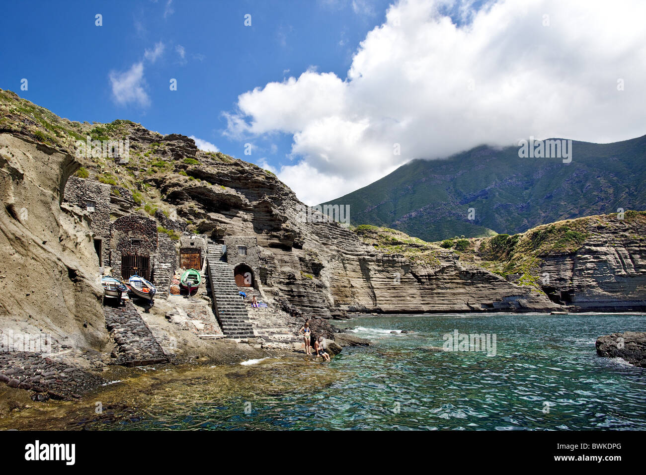 Crater bay, Pollara, Salina Island, Aeolian islands, Sicily, Italy ...