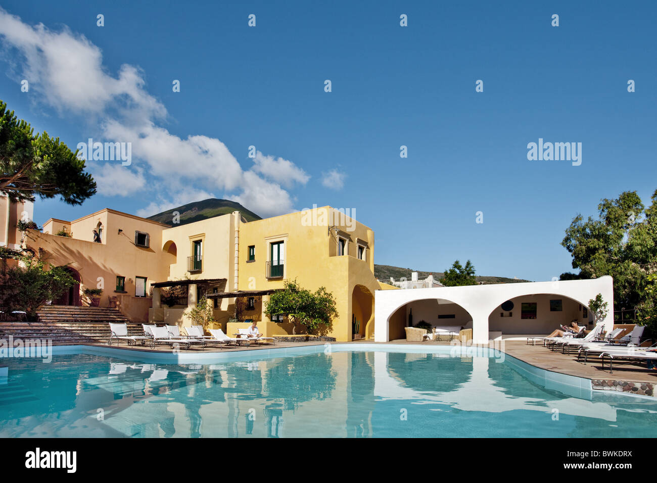 Pool, Hotel Signum, Malfa, Salina Island, Aeolian islands, Sicily ...