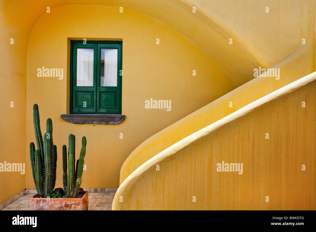 Window and yellow wall, Hotel Signum, Malfa, Salina Island, Aeolian ...