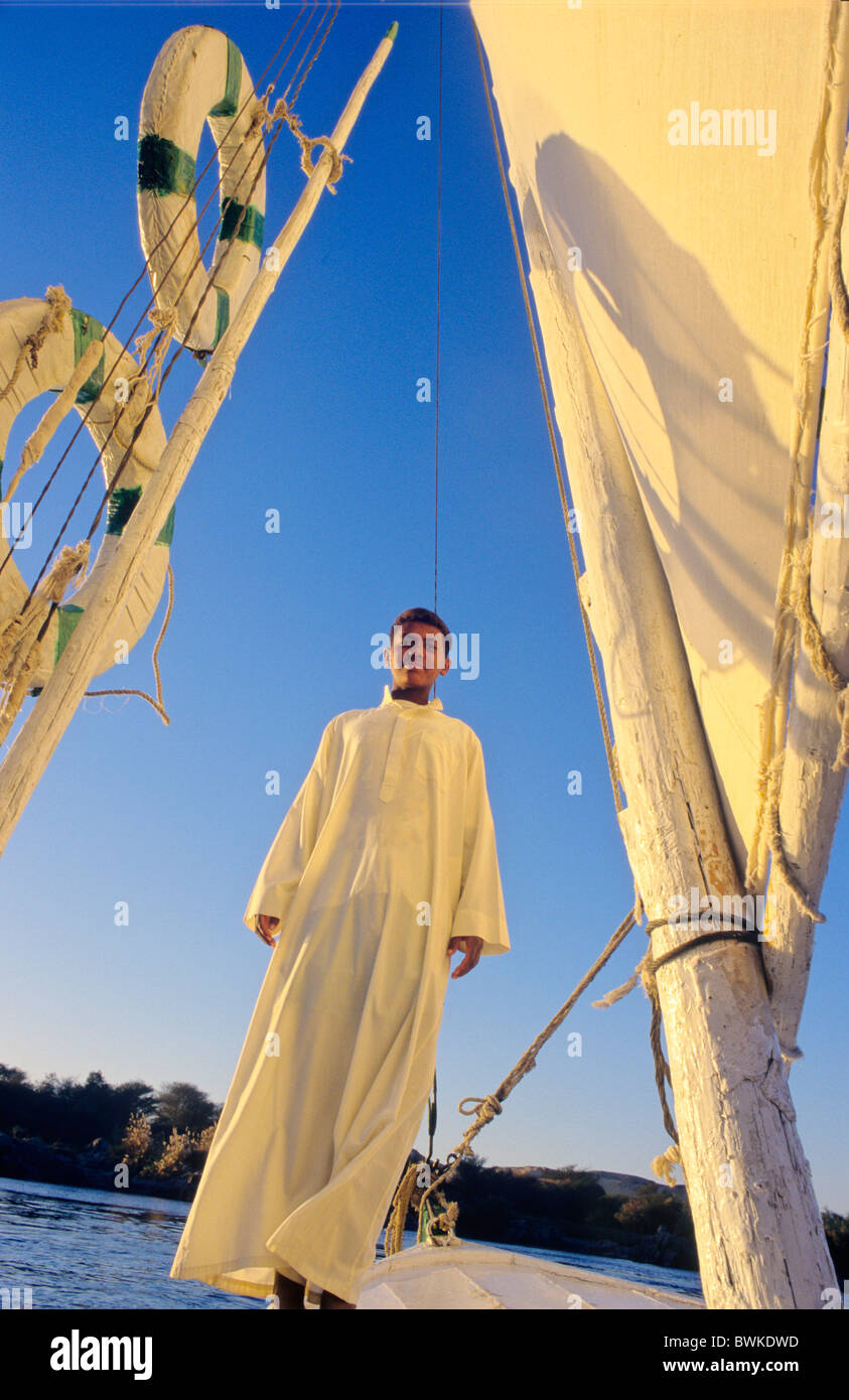 Egypt North Africa Luxor Felucke felucca Feluke sail boat boat Nile ...