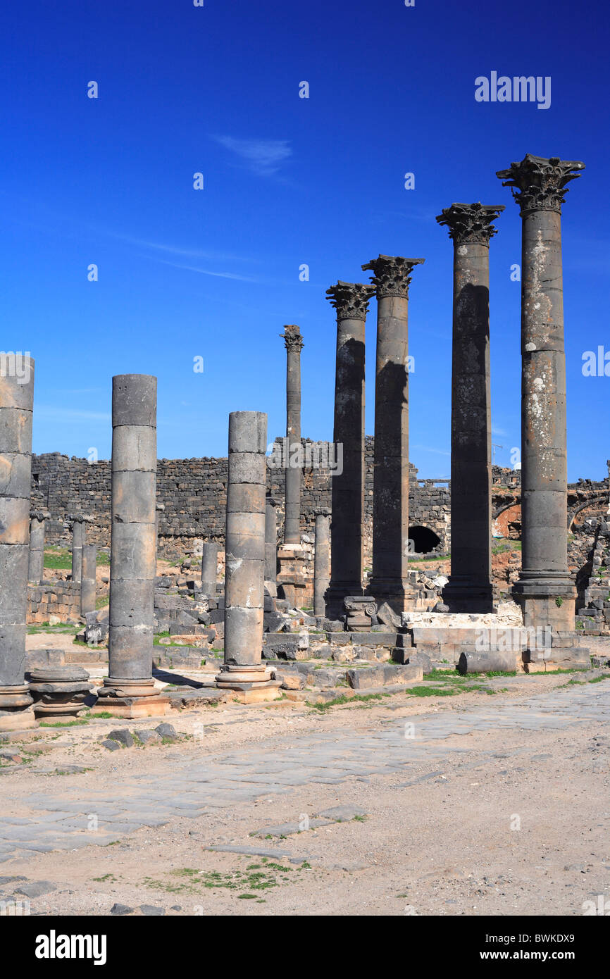 Busra Bosra columns Roman Roman antiquity antique ruins volcanic Hauran ...