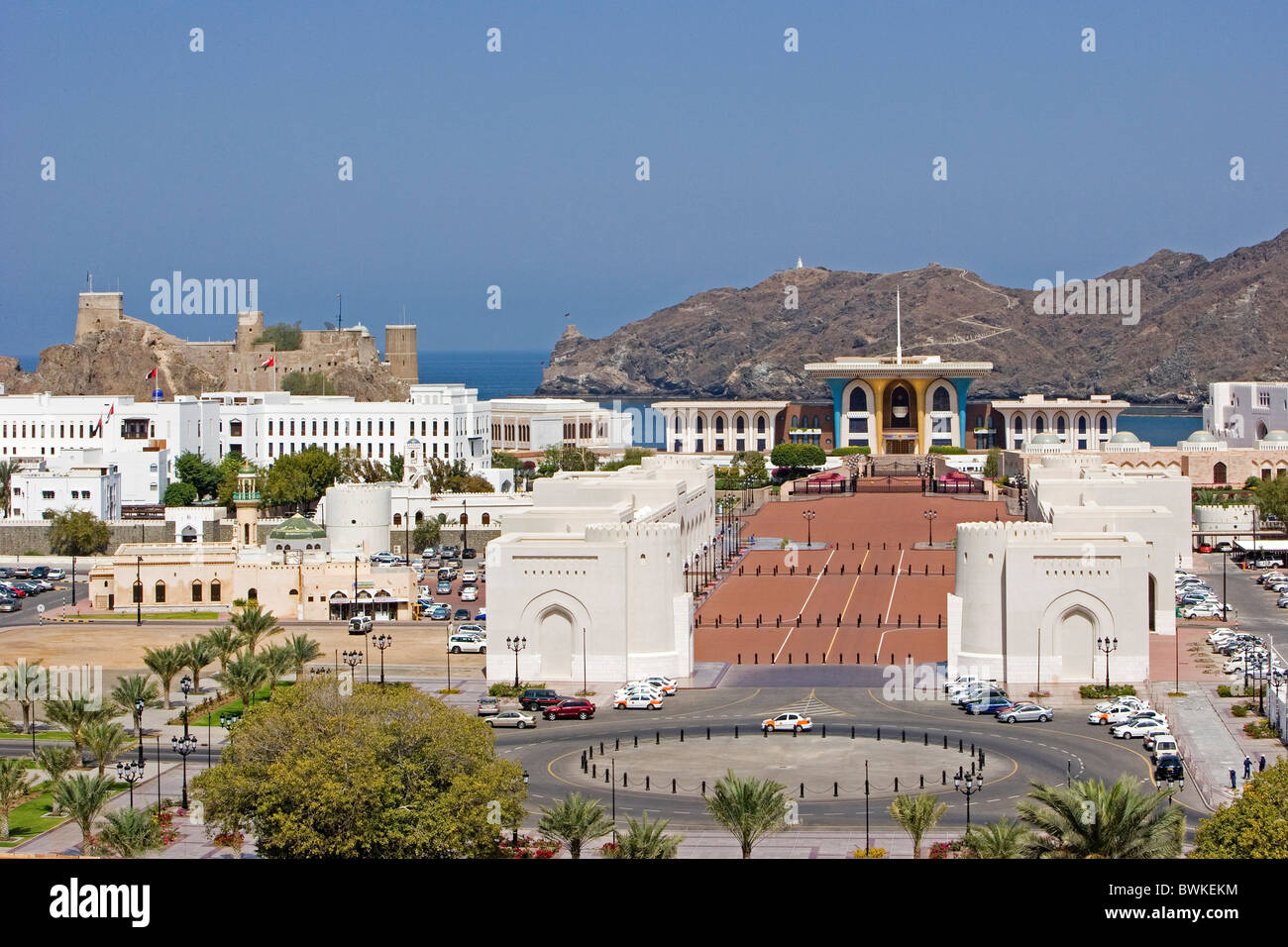 Oman Arabia East Maskat town city Muscat Al Alam palace sultan monarchy ...