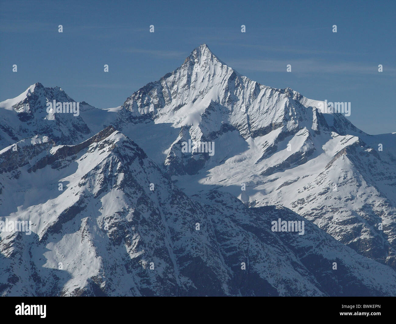Weisshorn Switzerland Europe canton Valais mountains Alps alpine ...