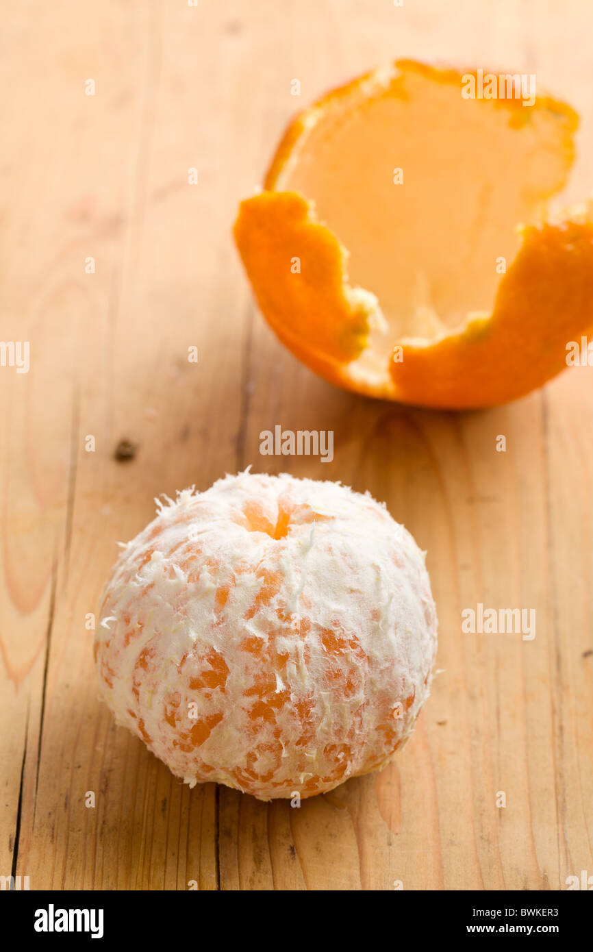 tangerines fruits on wooden table Stock Photo - Alamy