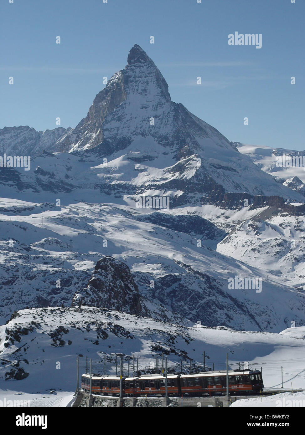 Gornergratbahn Matterhorn railway Switzerland Europe canton Valais ...