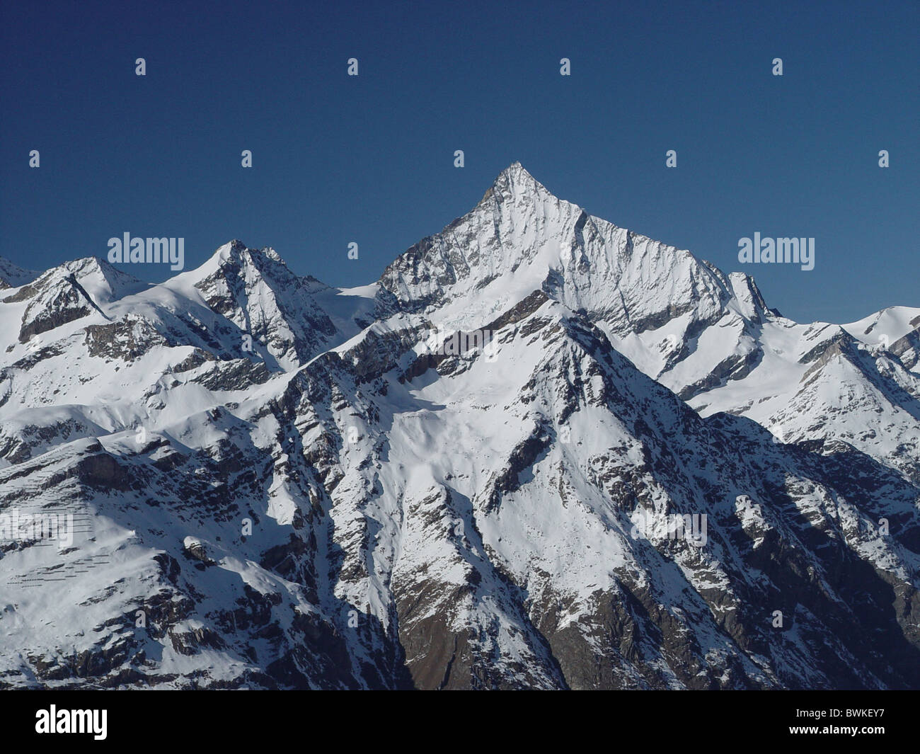 Weisshorn Switzerland Europe canton Valais mountains Alps alpine ...