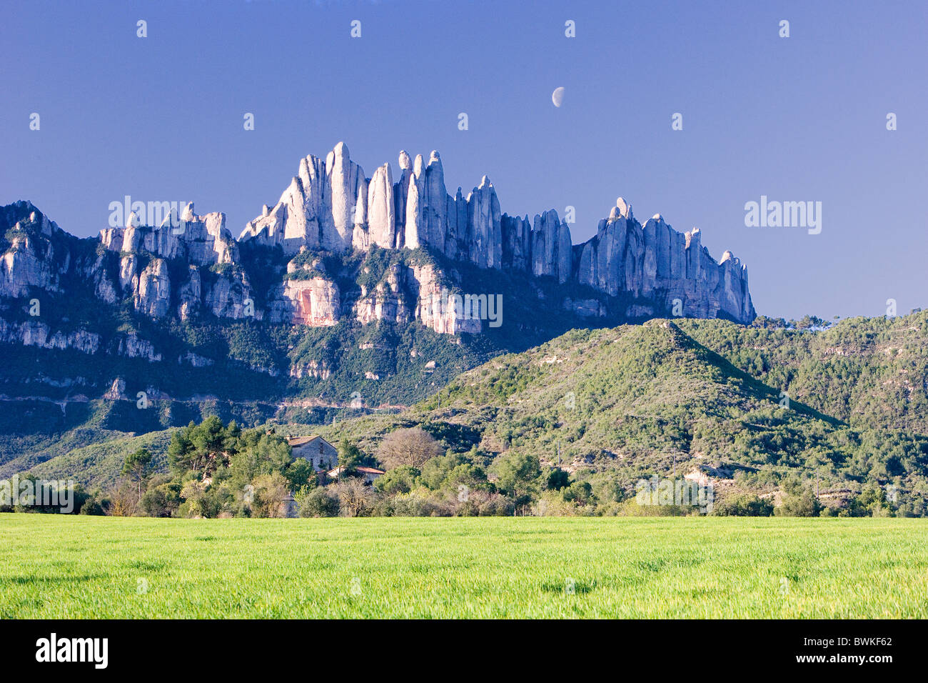 Spain Europe Catalonia Montserrat mountains scenery landscape rock ...