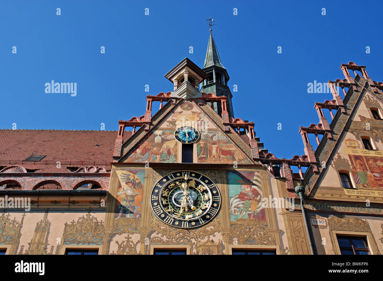 Germany Europe Ulm city hall historical Old paintings painting ...
