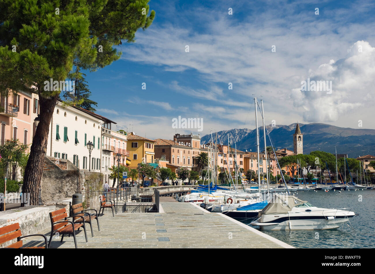 Promenade, Maderno, Lake Garda, Lago di Garda, Lombardy, Italy, Europe ...