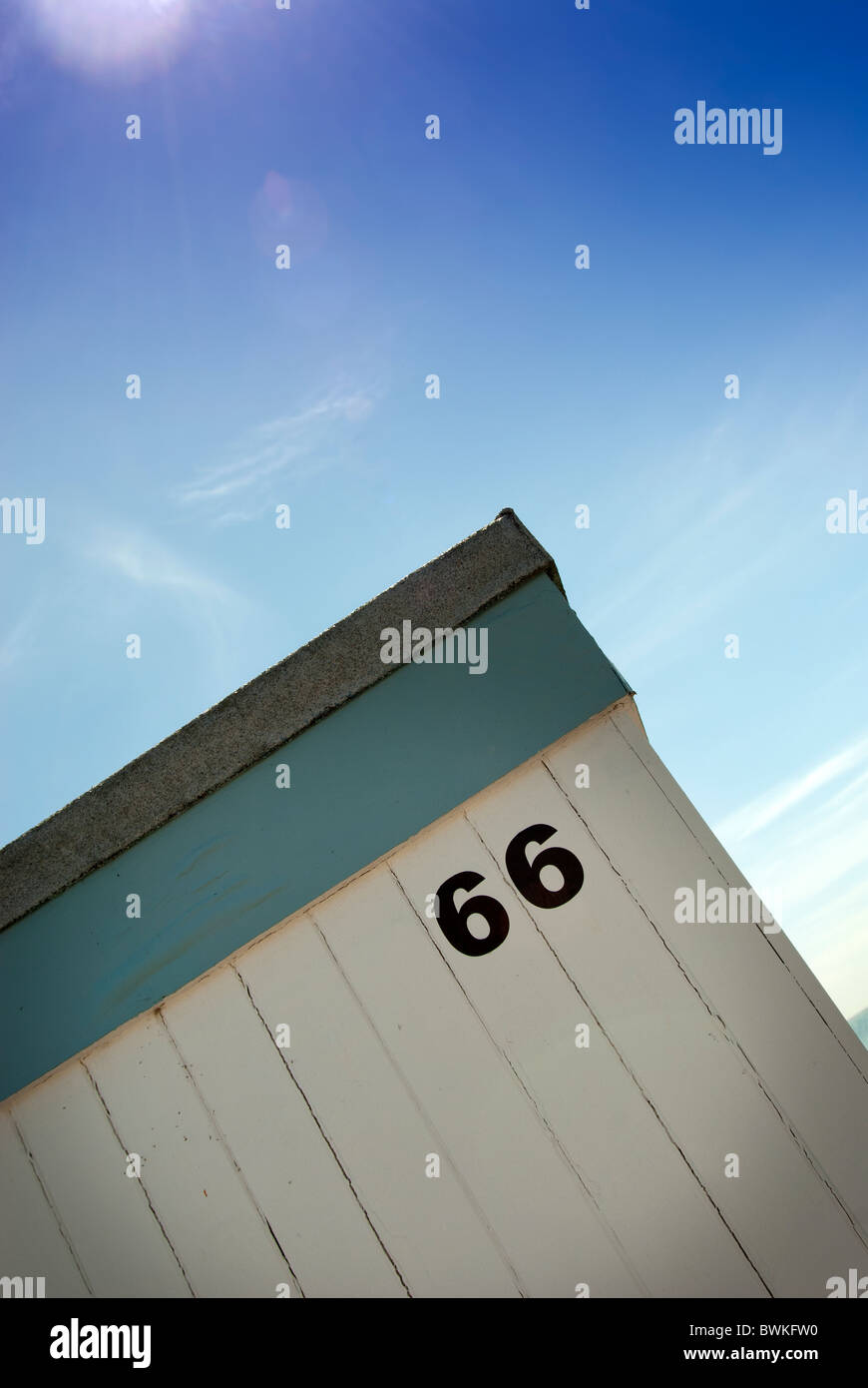 number 66 beach hut Stock Photo - Alamy