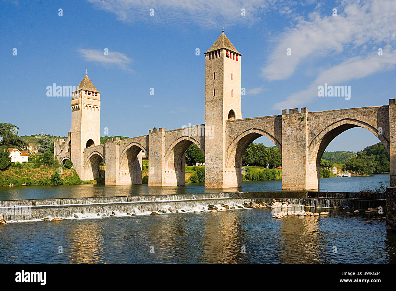 France Europe department lot Cahors Pont Valentre bridge Middle Ages ...