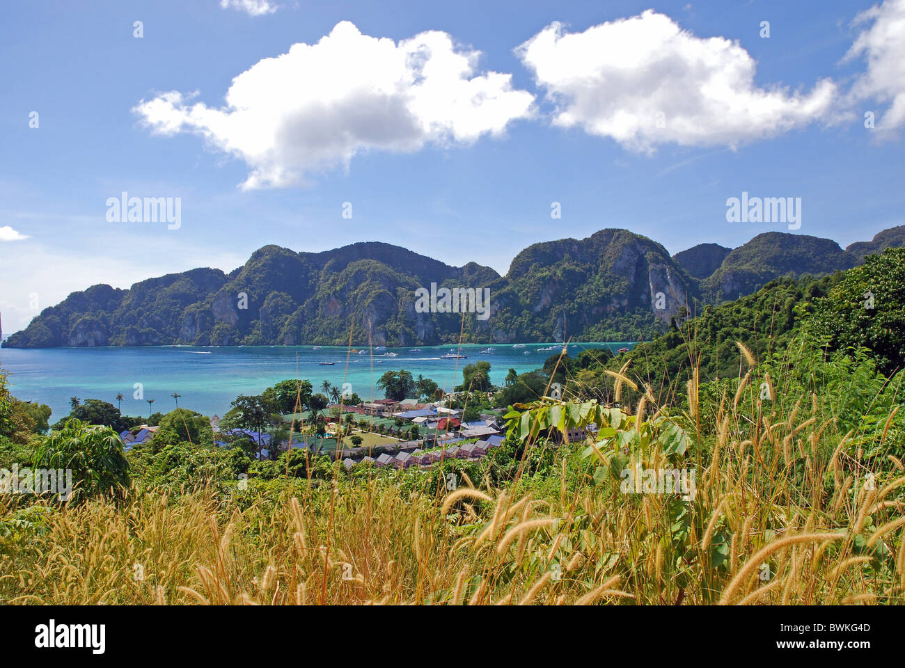 Thailand Asia Ko Phi Phi Don island isle coast sea overview scenery ...