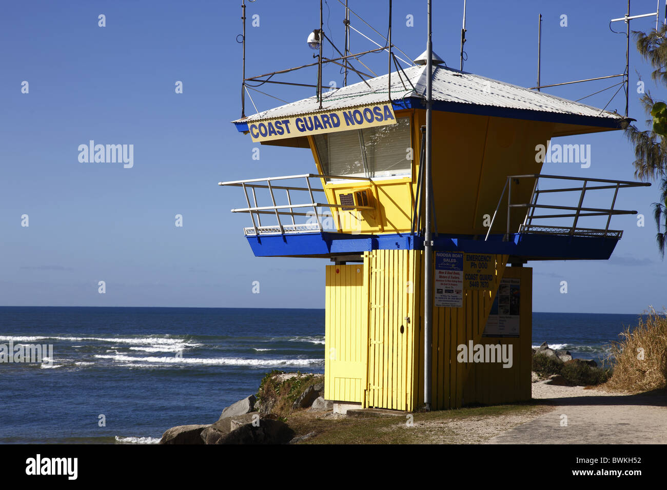 Australia, Queensland, Sunshine Coast, Noosa Heads, Lifeguard Post ...