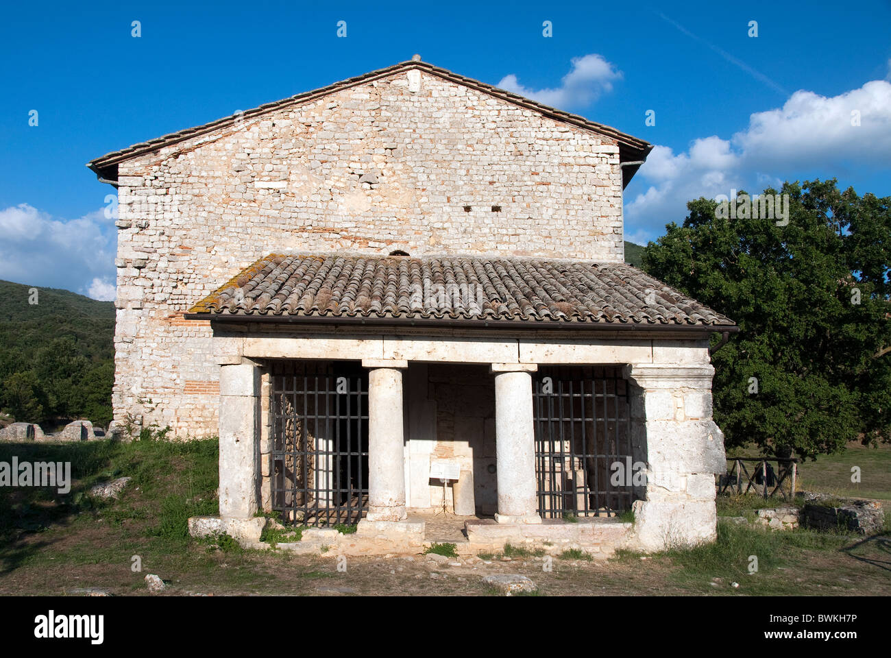 Church on the Via Flaminia at the archaeological site of Carsulae ...
