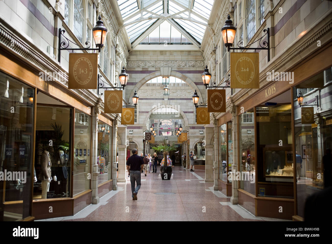 St Michaels Row Grosvenor Shopping Centre Arcade Chester England UK ...