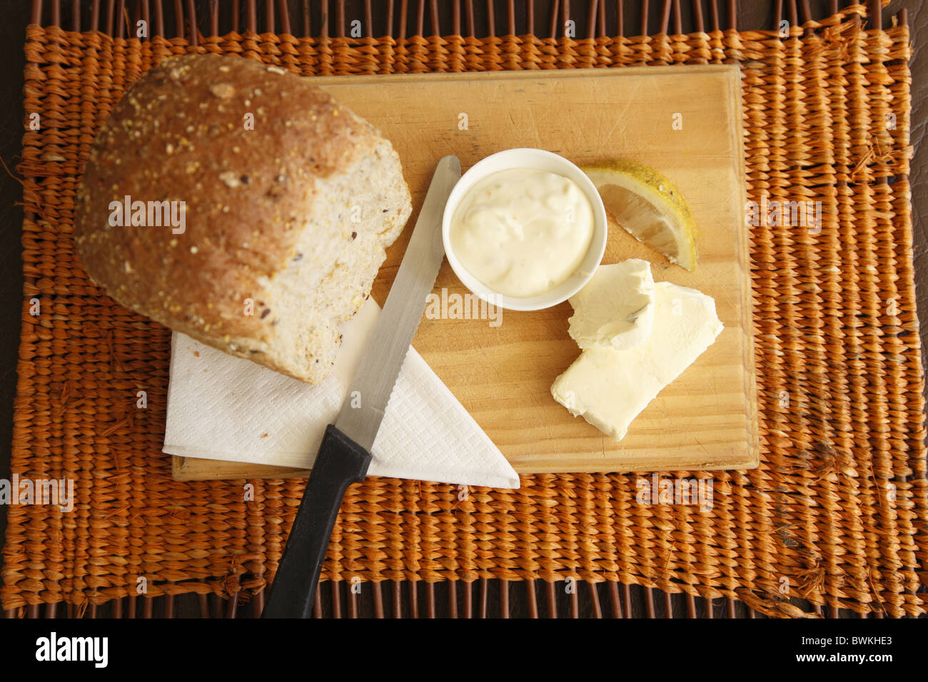 Australia, Australian Food, Bread Rolls and Cream Cheese Serving on a ...
