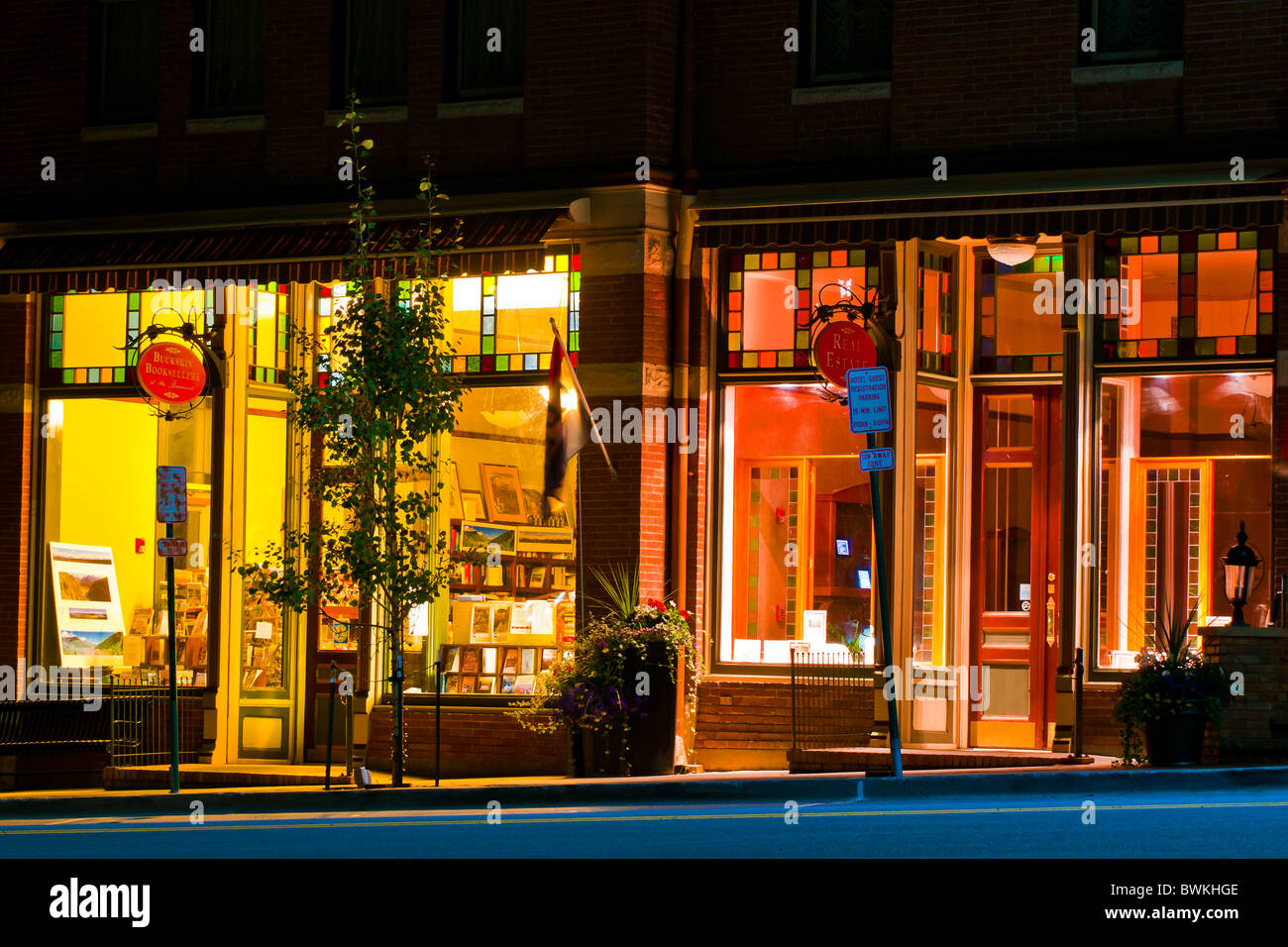 Downtown shops at night, Ouray, Colorado Stock Photo - Alamy
