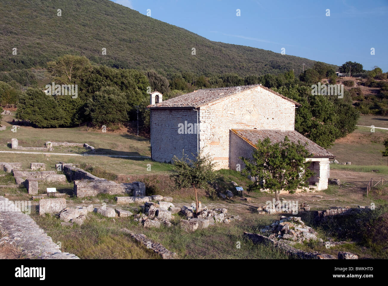Church on the Via Flaminia at the archaeological site of Carsulae ...