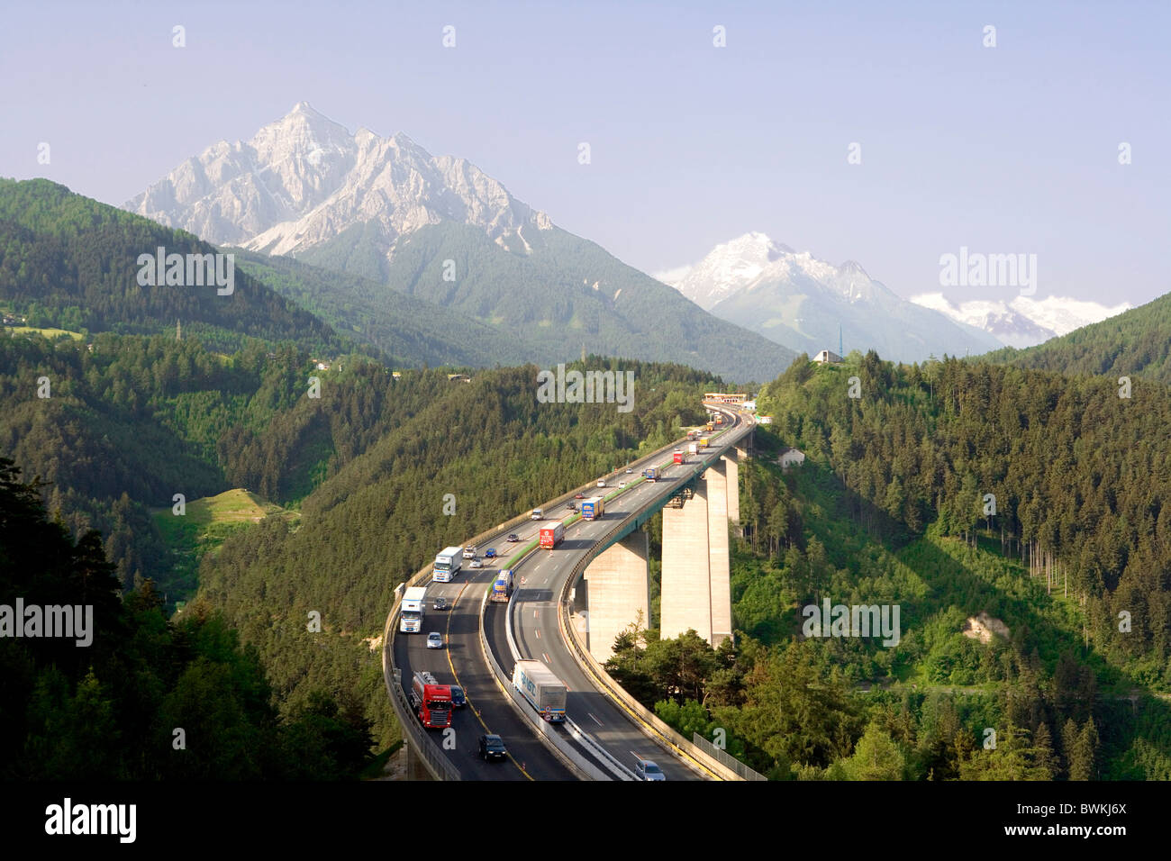 Austria Europe Tirol European bridge highway highway bridge Brenner ...