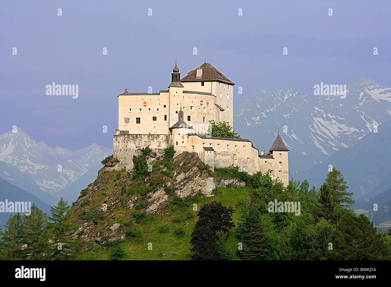 Switzerland Europe Grisons Graubunden Engadine Lower Engadine castle ...