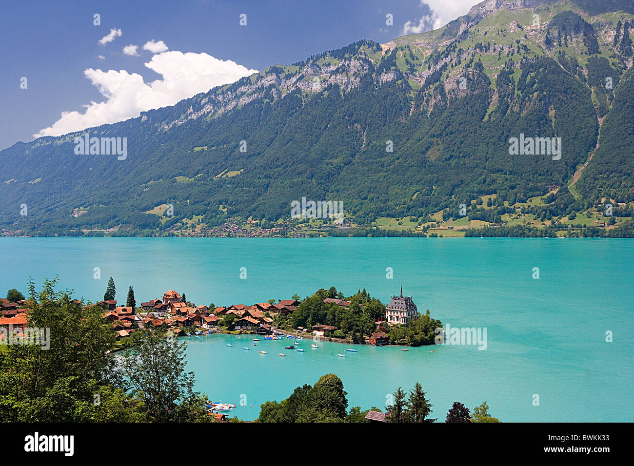Switzerland Europe Canton Bern Bernese Oberland Brienzersee lake ...