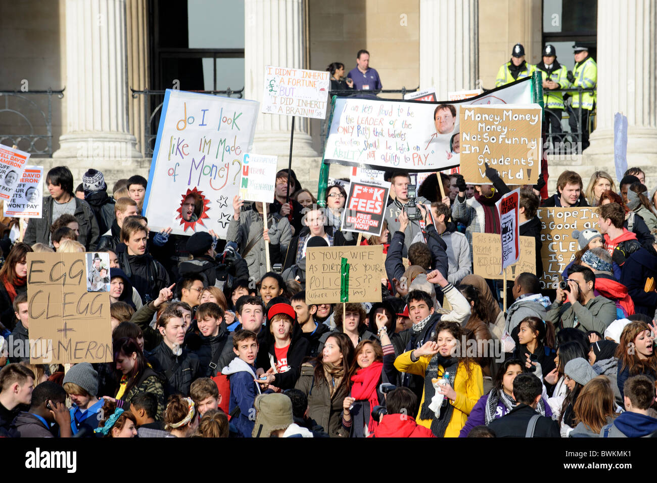 Students participate in a mass demonstration over government plans to ...