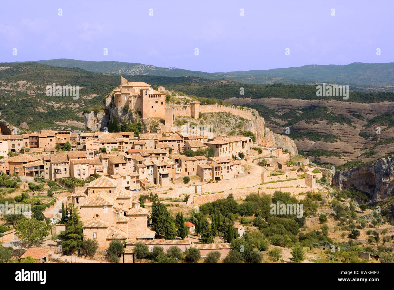Spain Europe Aragon province Huesca province Alquezar town city Old ...