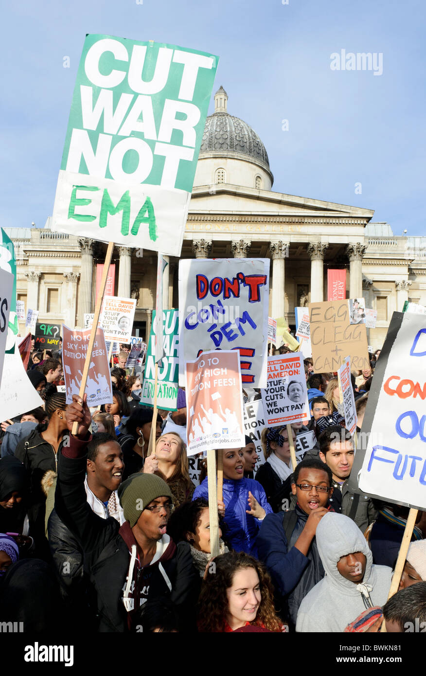 Students participate in a mass demonstration over government plans to ...