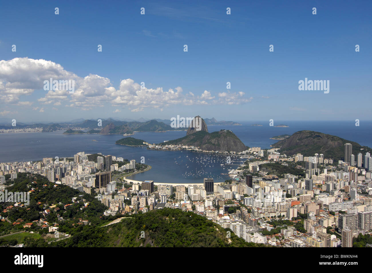 Brazil South America Rio de Janeiro overview town city coast sea sugar ...