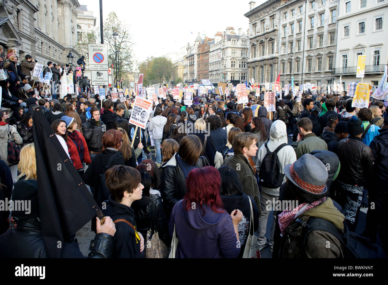 Students participate in a mass demonstration over government plans to ...