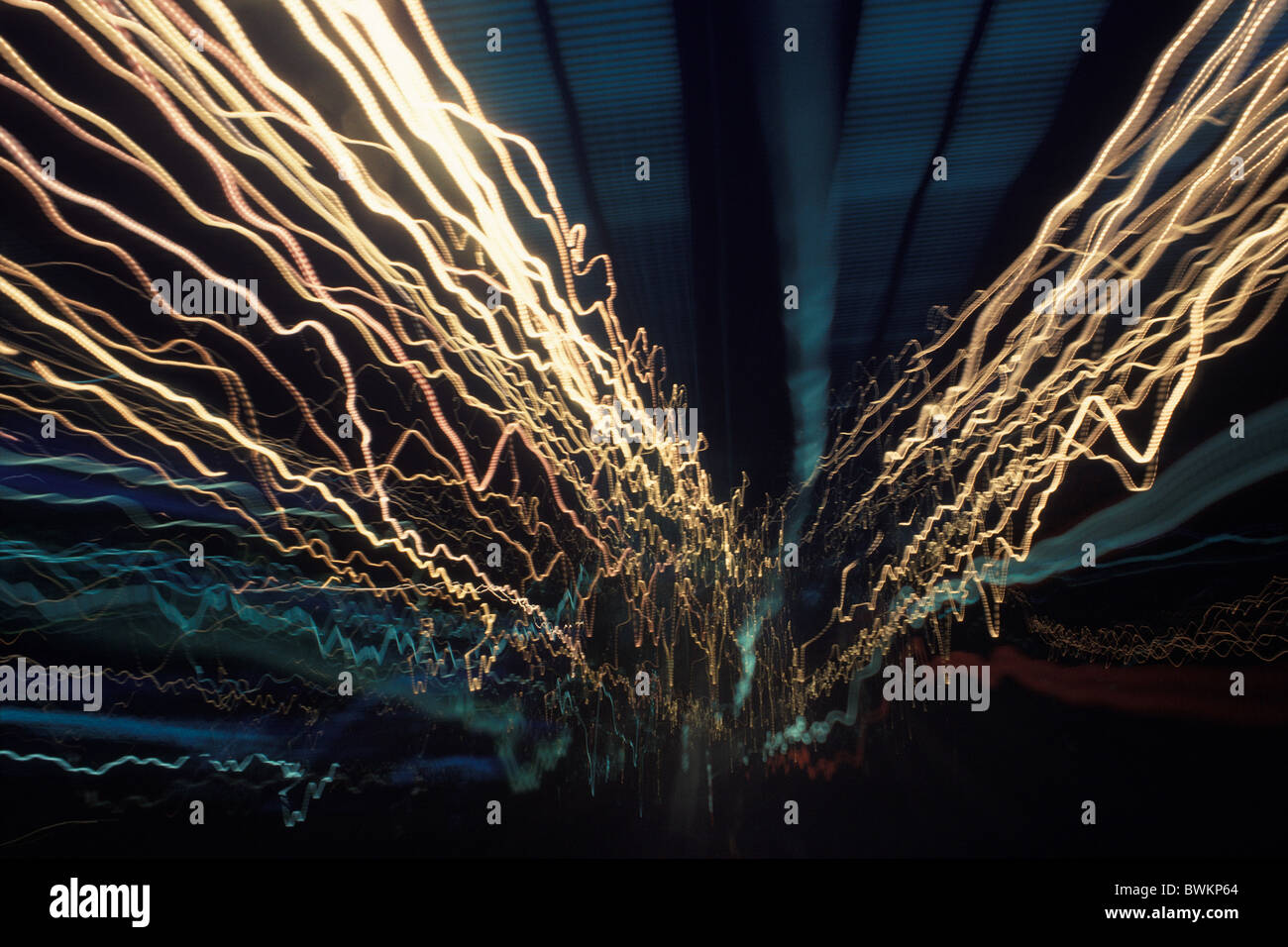 traffic At night night tracks traces light tracks luminous tracks time ...