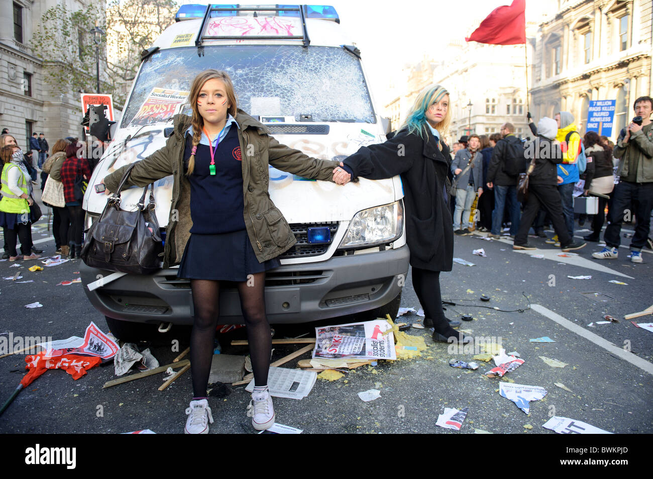 Students participate in a mass demonstration over government plans to ...