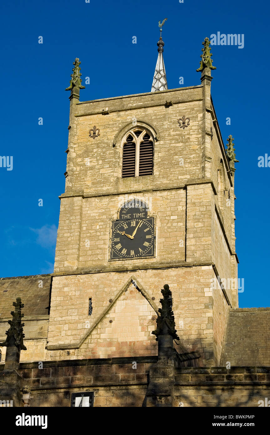 Clock tower of St John the Baptist Church Knaresborough North Yorkshire ...