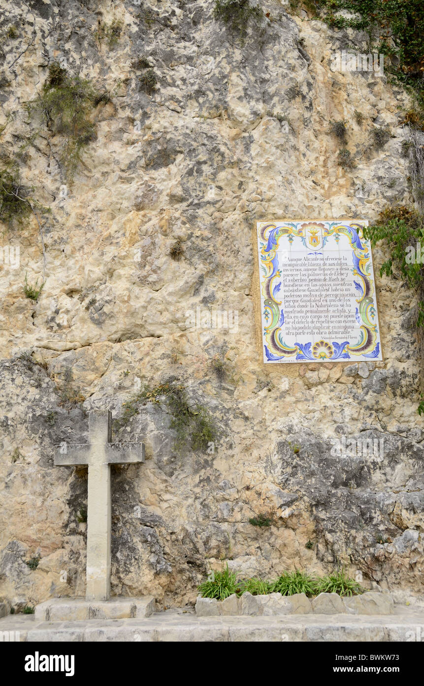Europe, Spain, Valencia, Province of Alicante, Guadalest. Commemorative ...