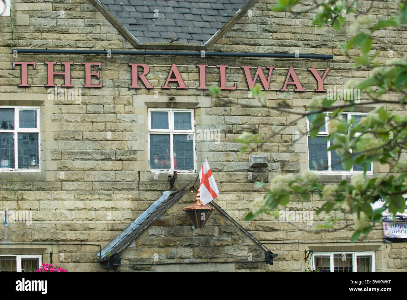 The Railway pub sign in Ramsbottom UK Stock Photo - Alamy