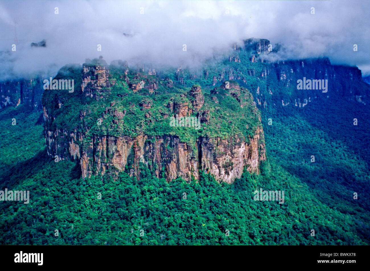 Venezuela South America Tepui Table Mountains Mountain Clouds Forest ...