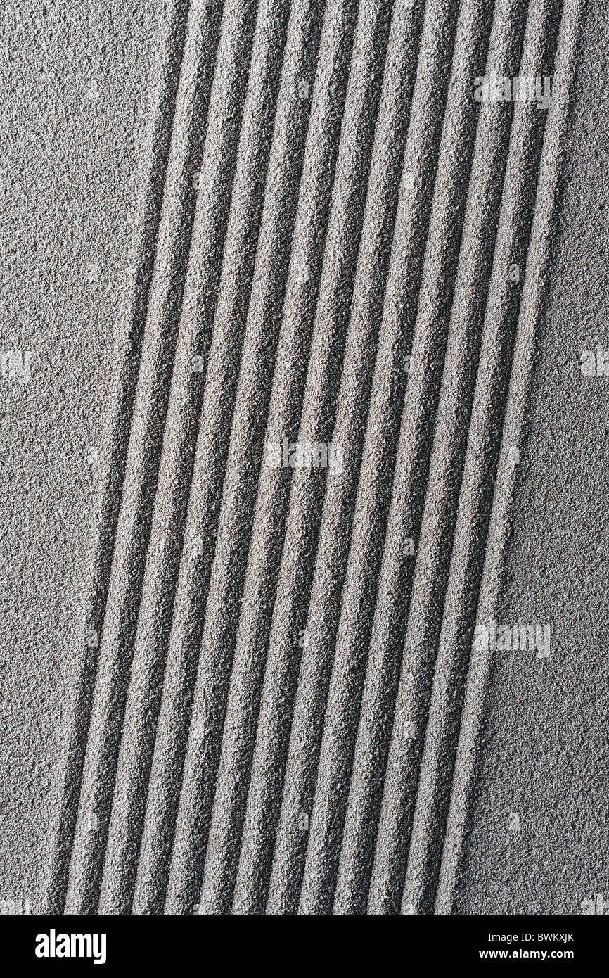 raked sand - zen rock garden - japan zen spirit inspired arrangement ...