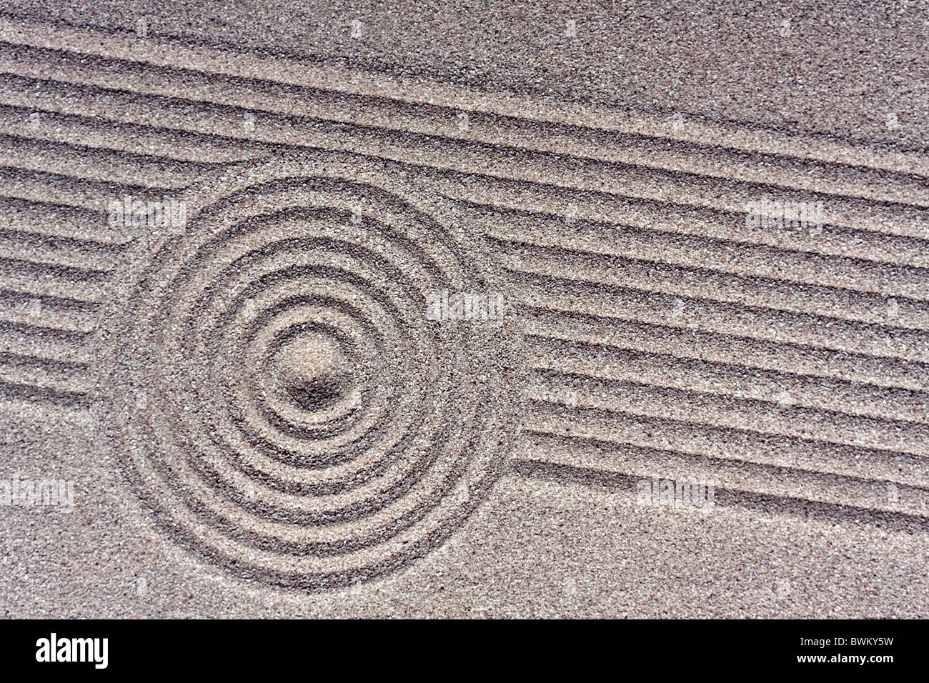 raked sand - zen rock garden - japan zen spirit inspired arrangement ...