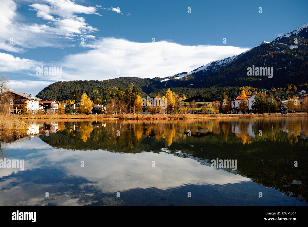 wildsee lake autumn reflection seefeld Austria Stock Photo - Alamy