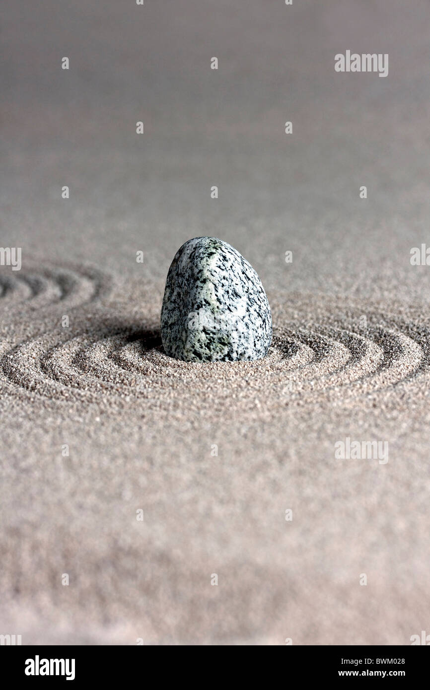 raked sand - zen rock garden - japan zen spirit inspired arrangement ...