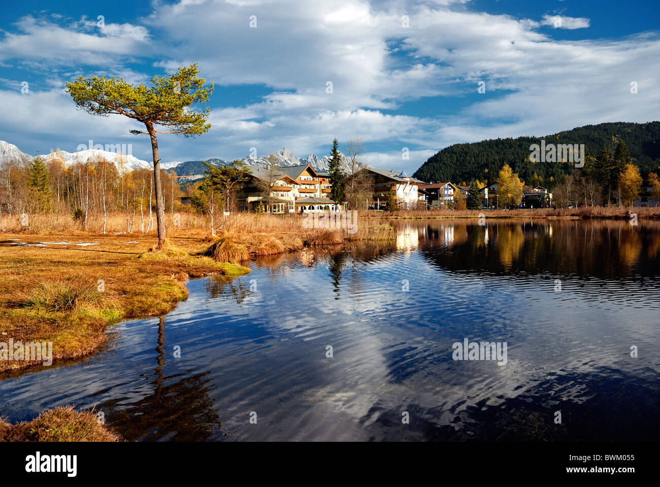 wildsee lake autumn reflection seefeld Austria Stock Photo - Alamy